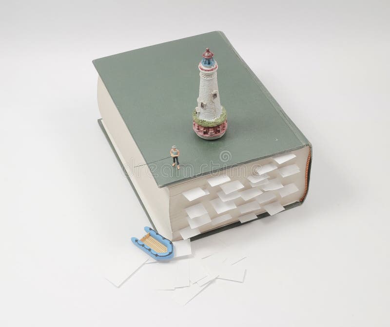 A Fun of Mini Figure Fish on the Book Stock Image - Image of figure ...