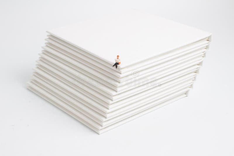 The Fun of Mini Figure Reading on Book Stock Photo - Image of figure ...