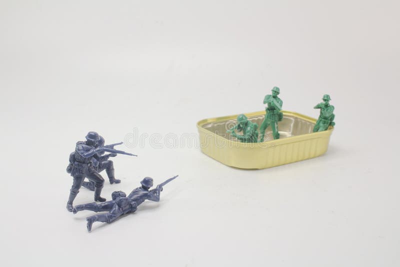 A Fun of Mini Figure Soldier at Display Stock Photo - Image of front ...