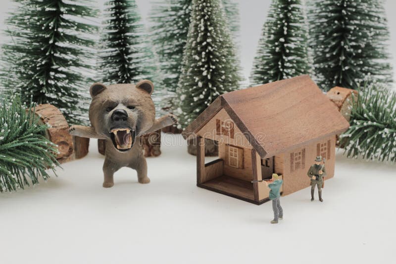 The Fun of Mini Figure World with the Mini Tree Stock Image - Image of ...