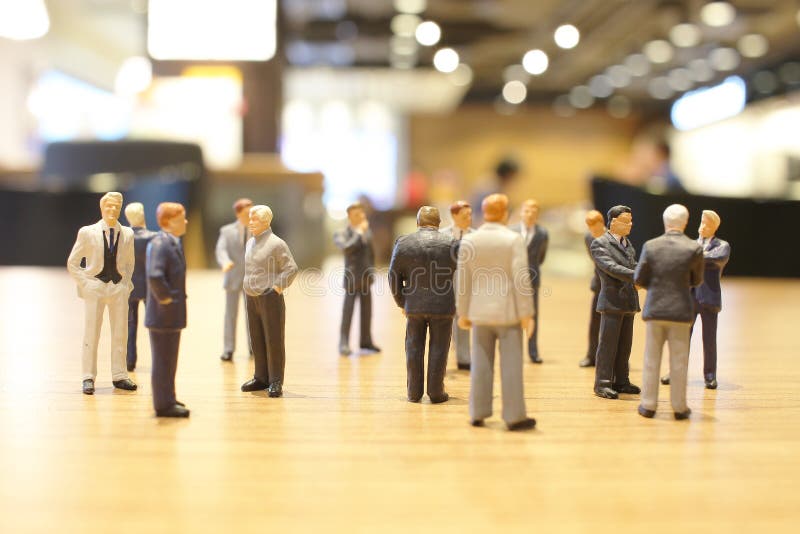 Fun of Mini People Business at the Meeting Stock Image - Image of ...