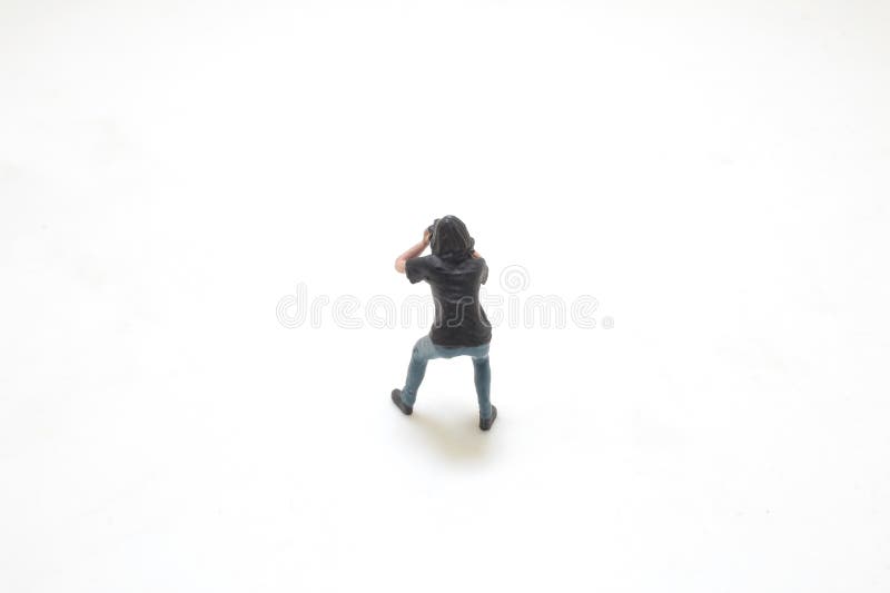 The Fun of Mini Photographer Figure are Shooting Stock Photo - Image of ...