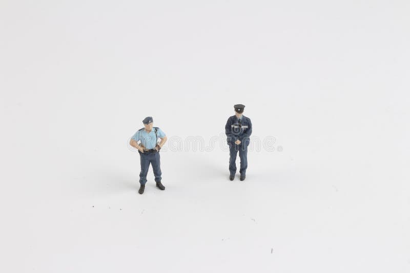 Fun of Mini Police Officer at White Board Stock Image - Image of safety ...
