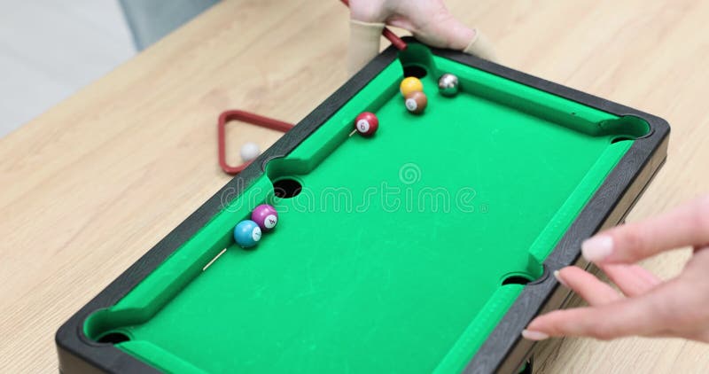 Fun Mini Pool Game on the Table Stock Video - Video of play, social ...