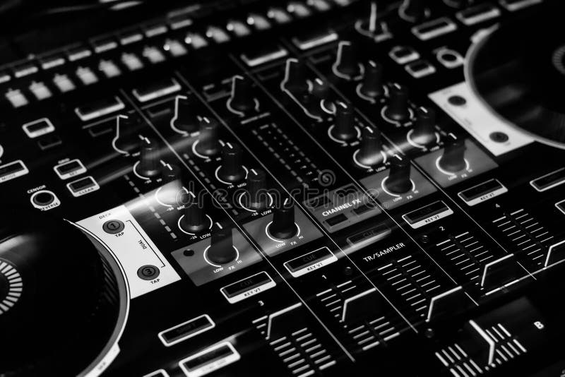 Black & White DJ Controller Mixer Section for Mobile DJs with Buttons ...