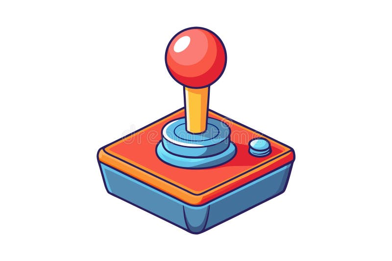Fun and Modern Joystick Graphic Featuring a Red Handle and Buttons ...
