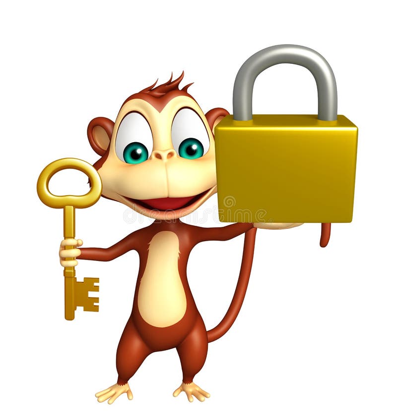 Comic Cartoon Padlock And Key Stock Illustration - Illustration of lock ...