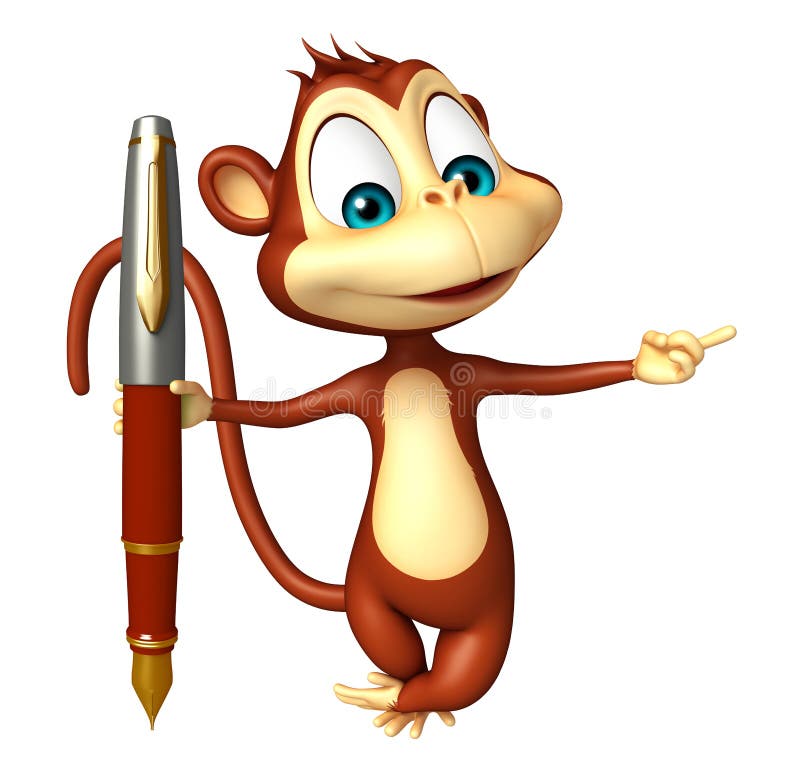 Walking Monkey Cartoon Character Stock Illustration - Illustration of ...