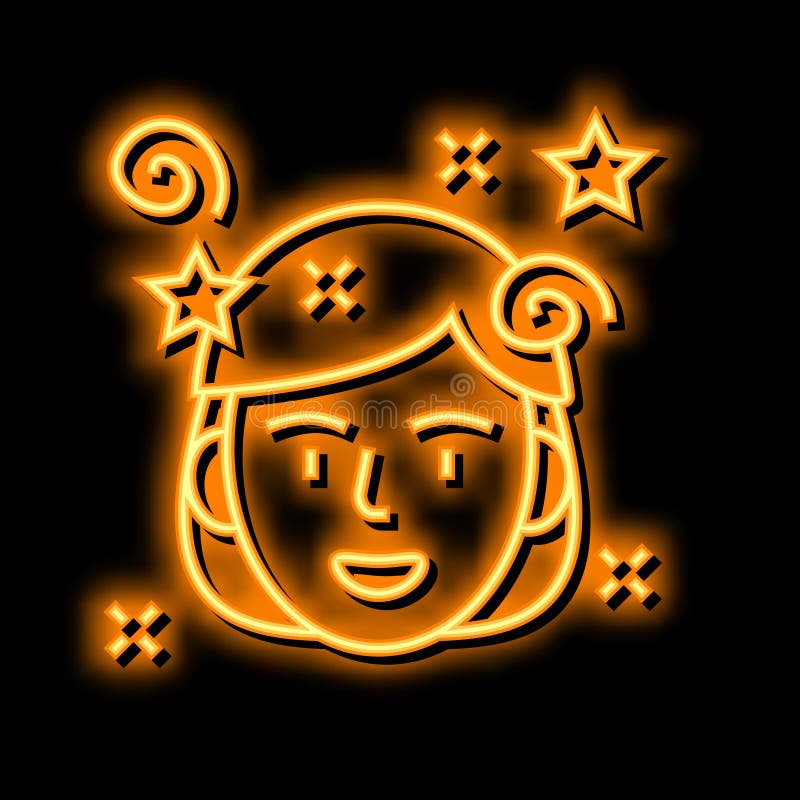 Fun Mood Neon Glow Icon Illustration Stock Vector - Illustration of ...