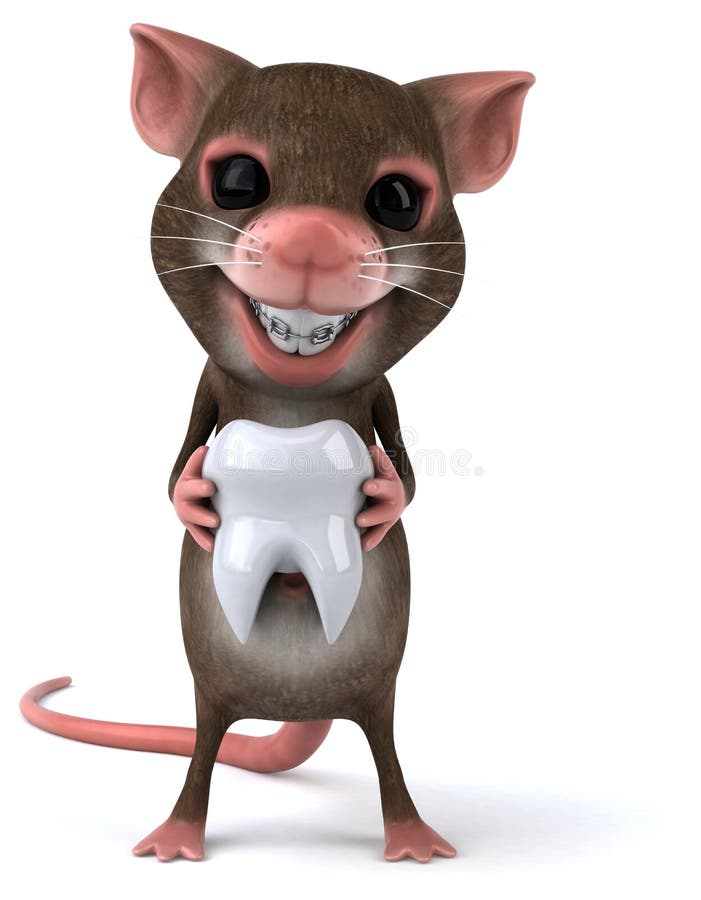 Mouse with a tooth stock illustration. Illustration of small - 13564491