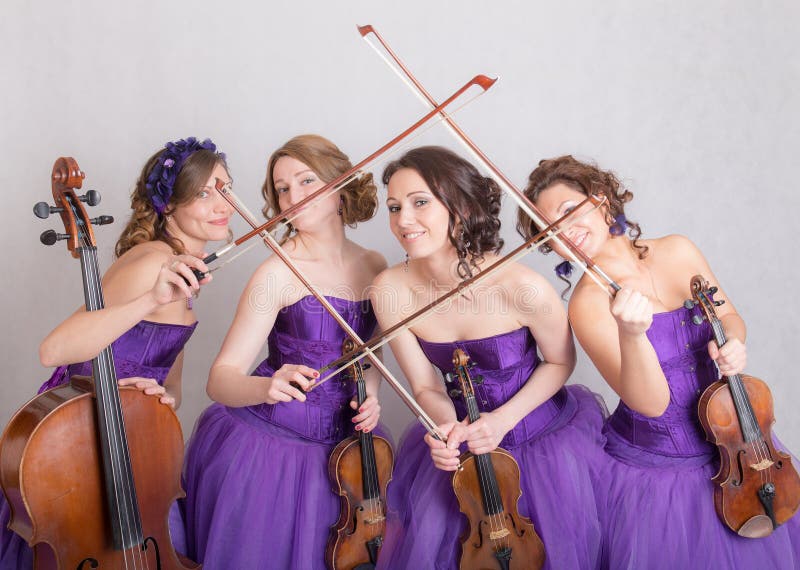 Fun musical quartet stock photo. Image of string, brown - 63643792