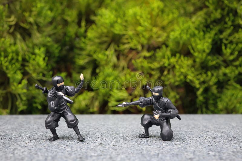 The Fun of Ninja Figure at Outdoor Stock Image - Image of conflict ...