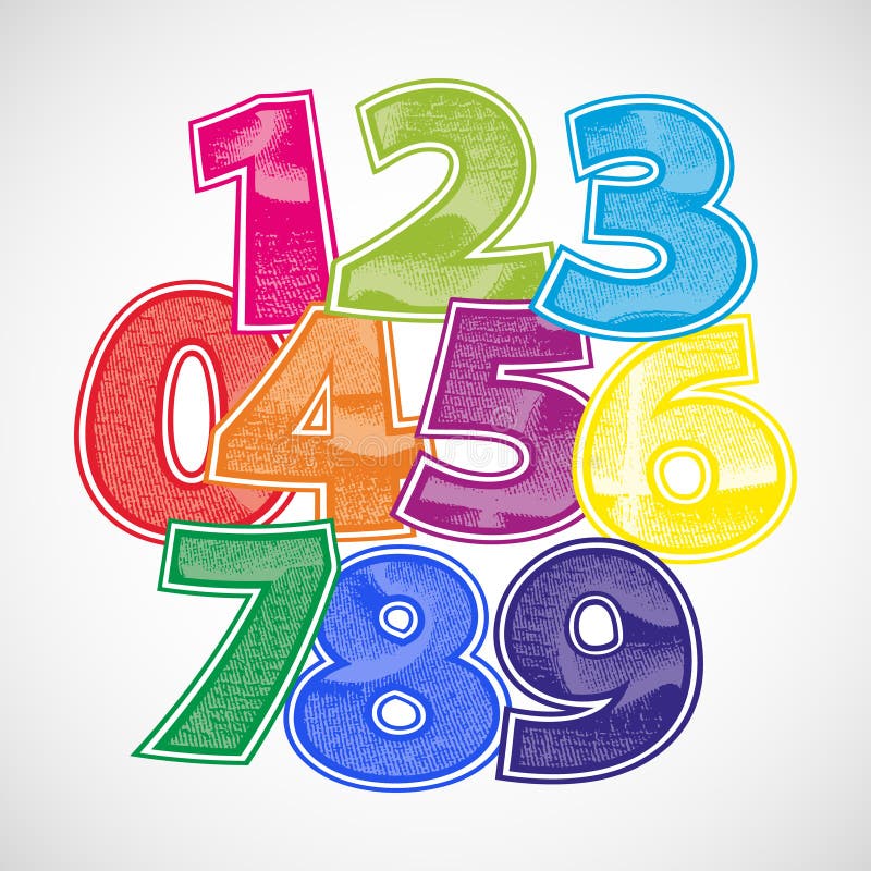 Fun numbers scratched font stock illustration. Illustration of font ...