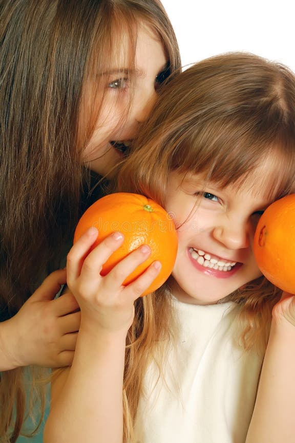 Fun with oranges stock photo. Image of fruit, groups, funny - 8226584