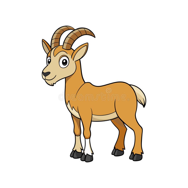 Ibex Coloring Outline for Kids Stock Illustration - Illustration of ...