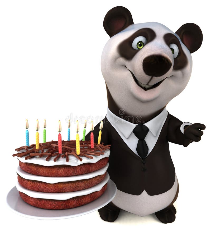 Fun Panda - 3d Illustration Stock Illustration - Illustration of candle ...