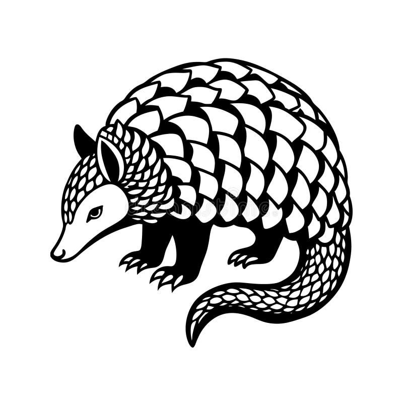 Fun Pangolin Linocut Arts Activity for Kids Stock Photo - Illustration ...