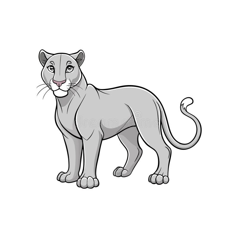 Fun Panther Coloring Illustration for Kids Stock Photo - Illustration ...