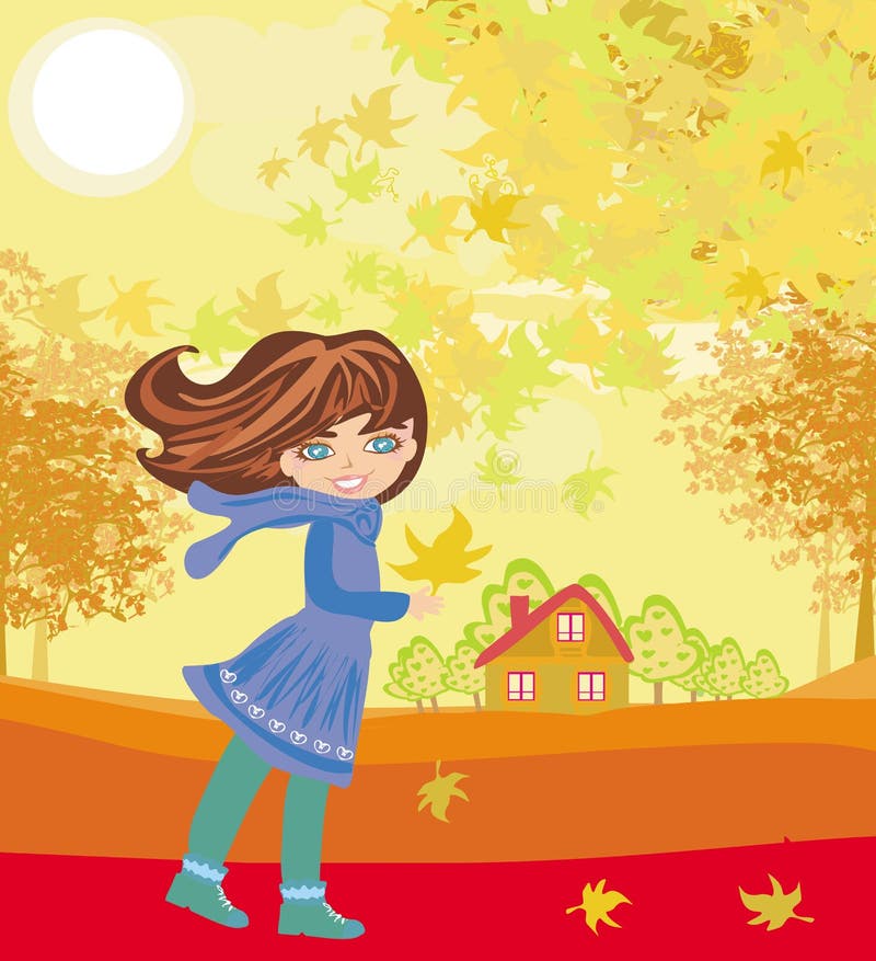 Fun in the Park in Autumn Day Stock Vector - Illustration of healthy ...