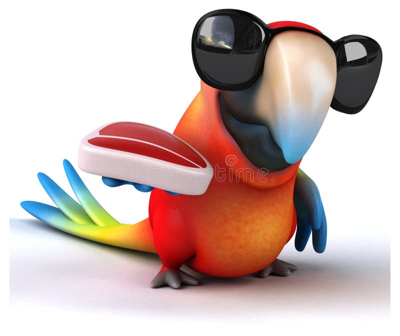 Fun parrot stock illustration. Illustration of beautiful - 136594778