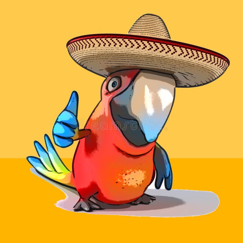 Fun parrot stock illustration. Illustration of funny - 60473470