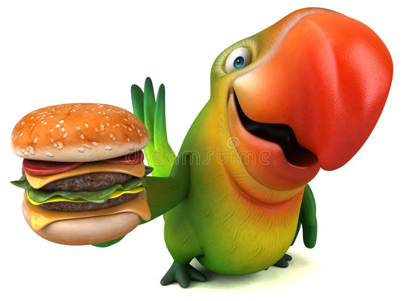 Fun parrot stock illustration. Illustration of cute, domestic - 71892191