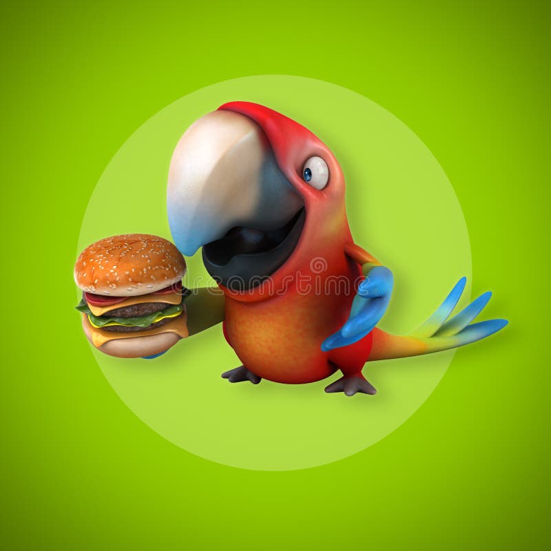 Fun parrot stock illustration. Illustration of bright - 98528790