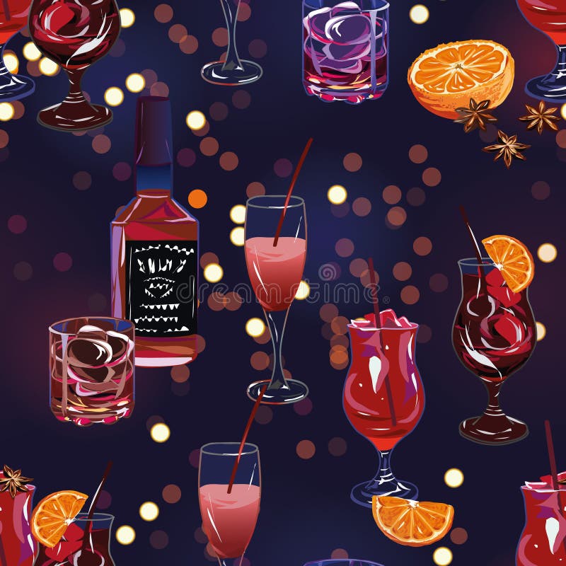 Fun Party Time Bokeh Seamless Vector Print Stock Vector - Illustration ...