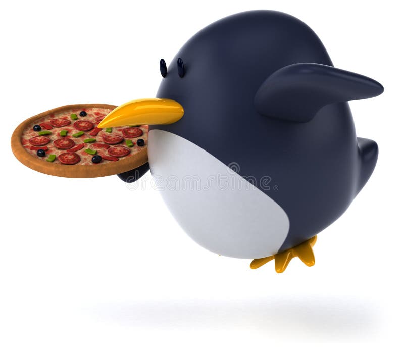 Penguin Eating Pizza
