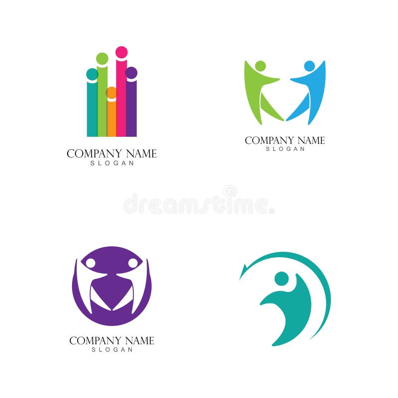 Fun People Healthy Life Logo Template Vector Icon Stock Vector ...