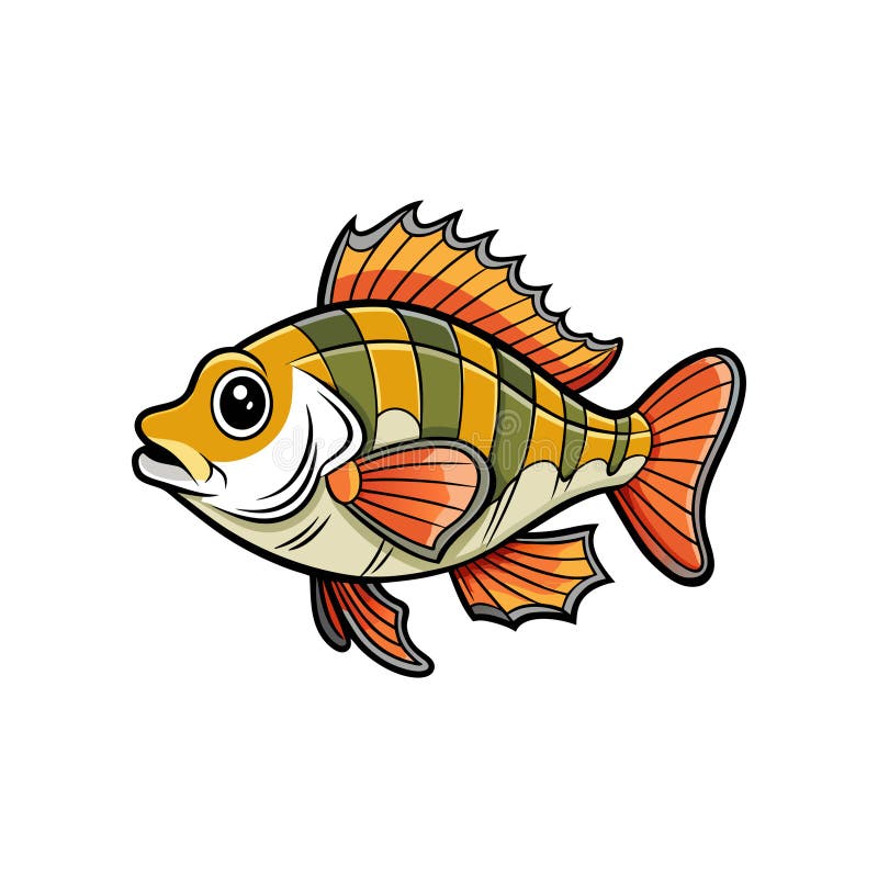 Fun Perch Coloring Activity for Children Stock Image - Illustration of ...