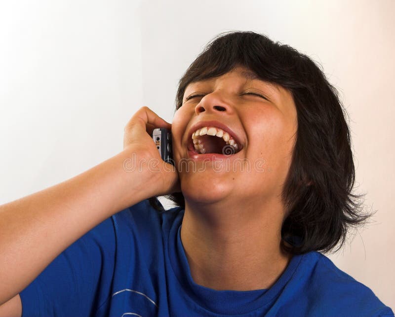 Fun on the phone stock image. Image of teen, phone, happy - 1101667