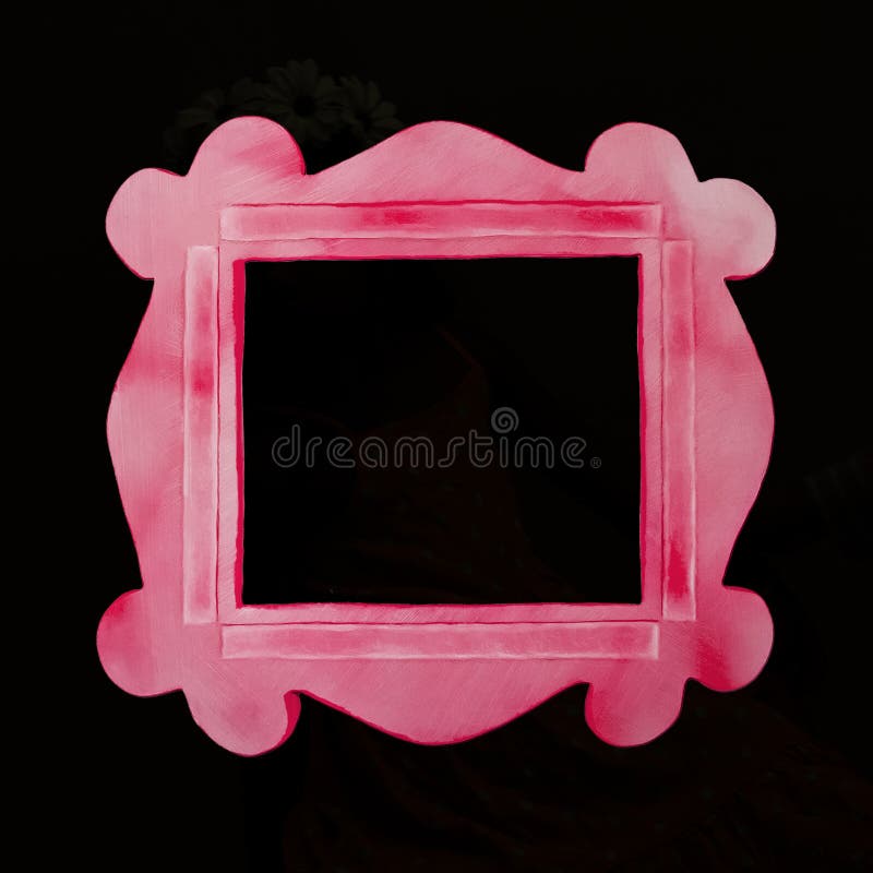 Fun Photo Frame Isolated Pink Purple Thick Design Square Pastel Stock ...