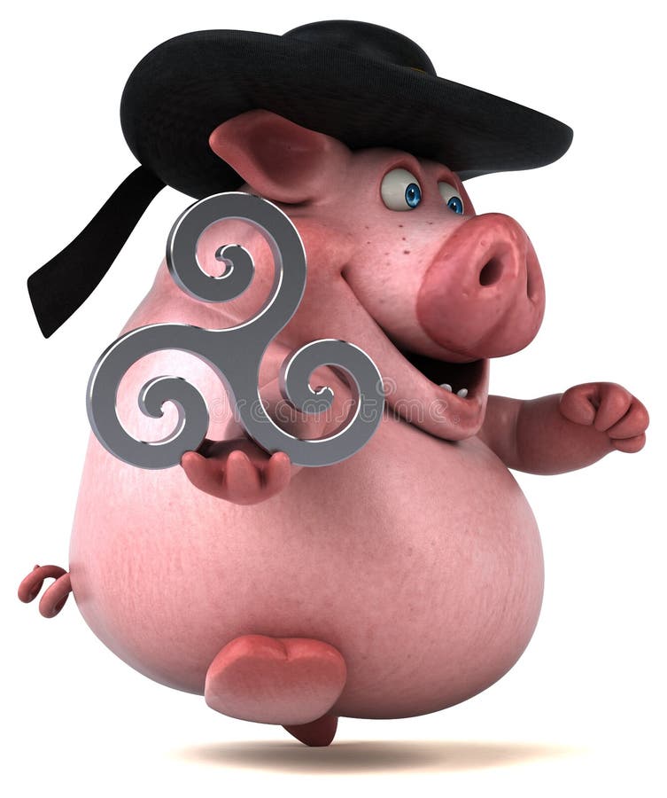 Fun Pig - 3D Illustration stock illustration. Illustration of pork ...
