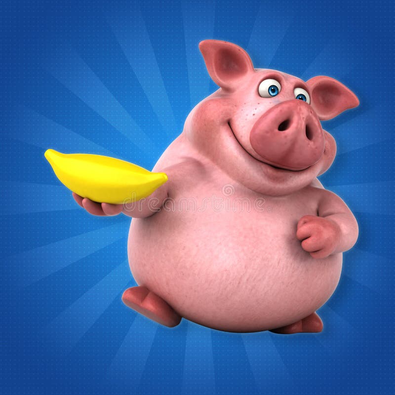 Fun pig - 3D Illustration stock illustration. Illustration of animal ...