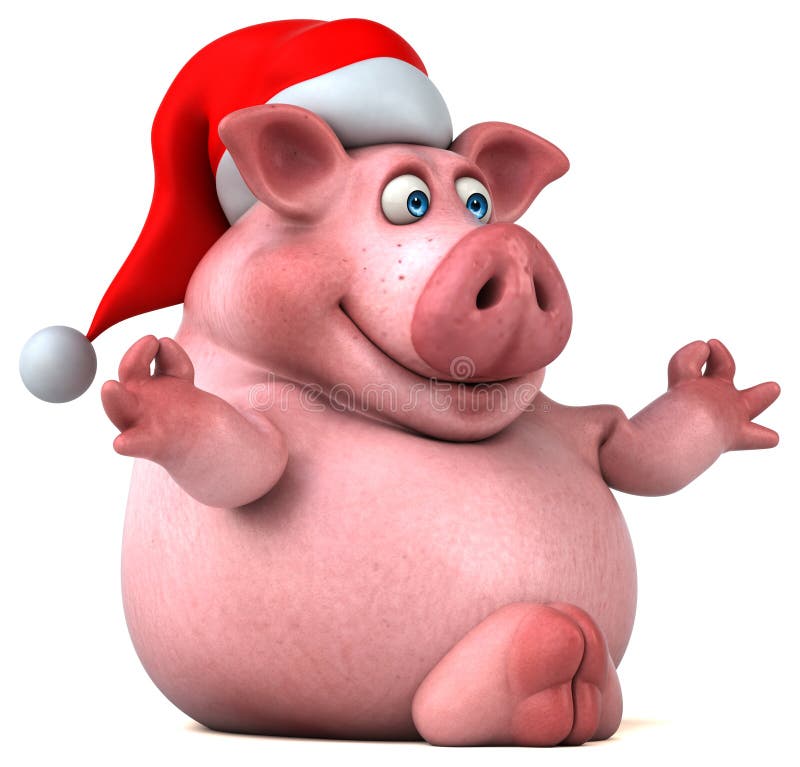 Fun pig - 3D Illustration stock illustration. Illustration of pork ...