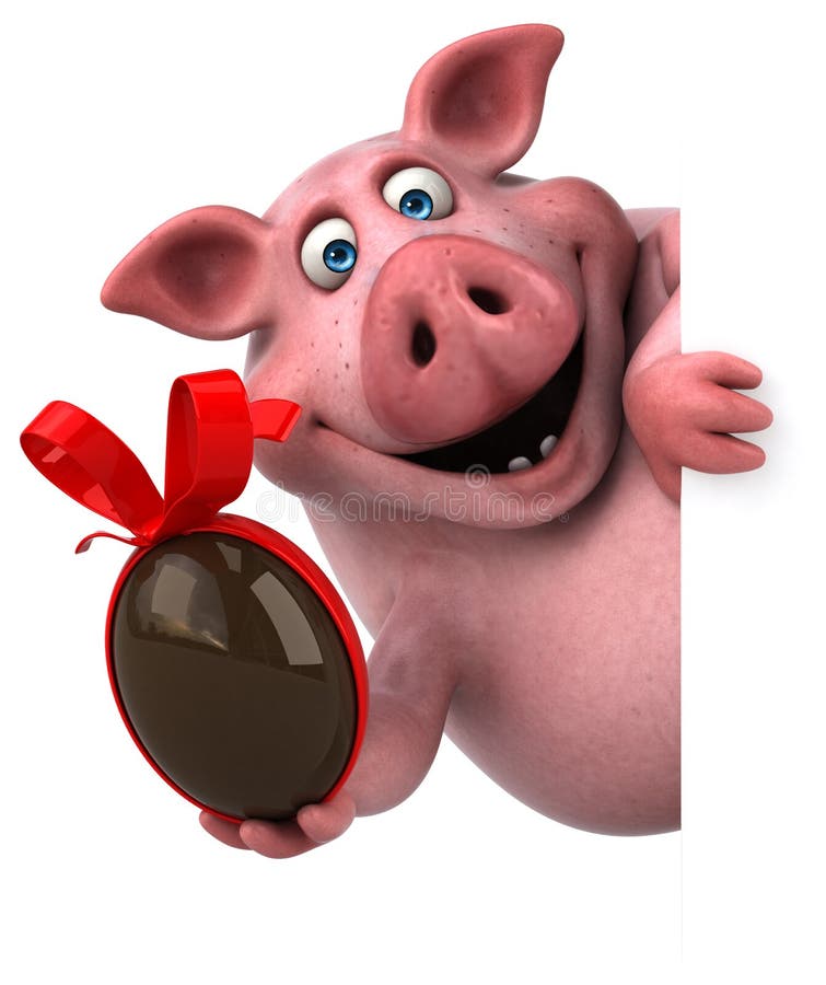 Fun pig - 3D Illustration stock illustration. Illustration of rural ...