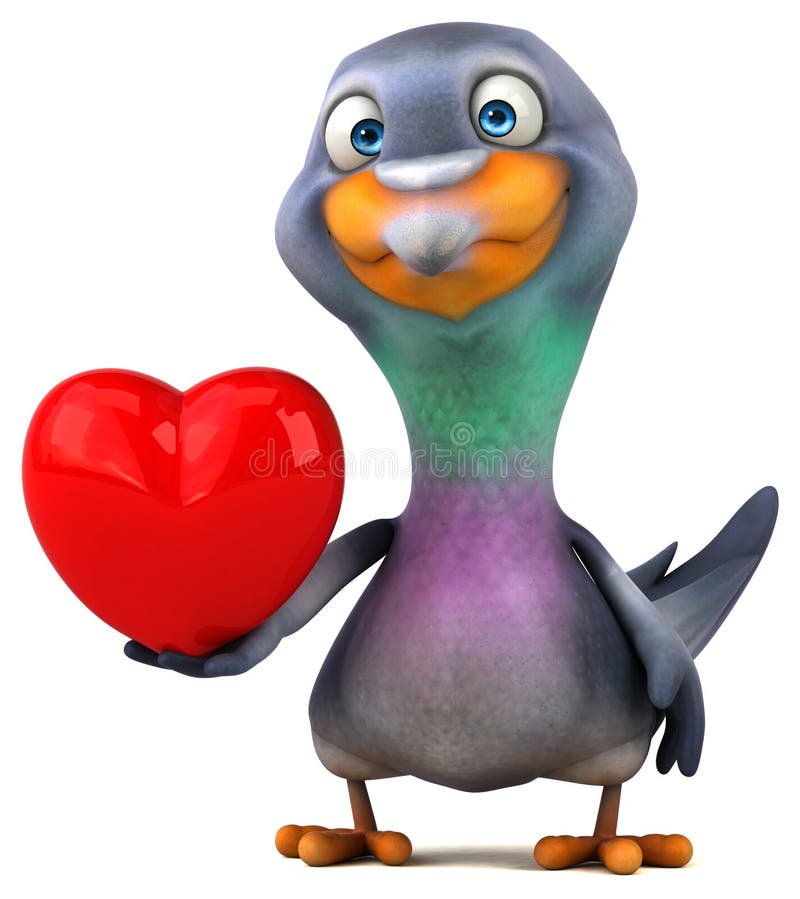 Fun Pigeon - 3D Illustration Stock Illustration - Illustration of ...
