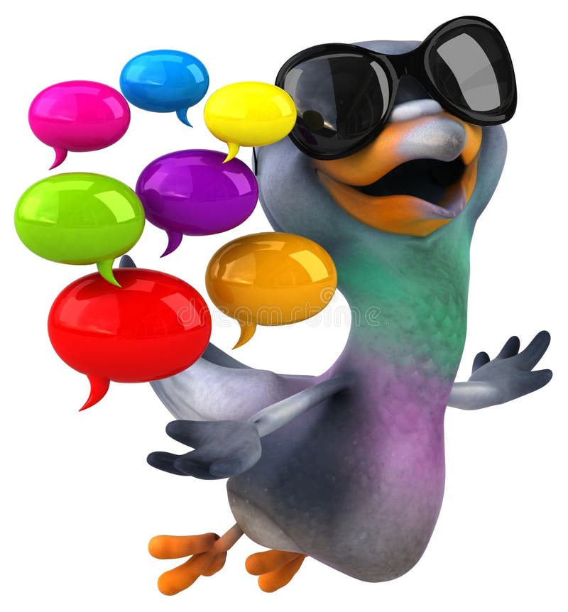 Fun Pigeon - 3D Illustration Stock Illustration - Illustration of ...