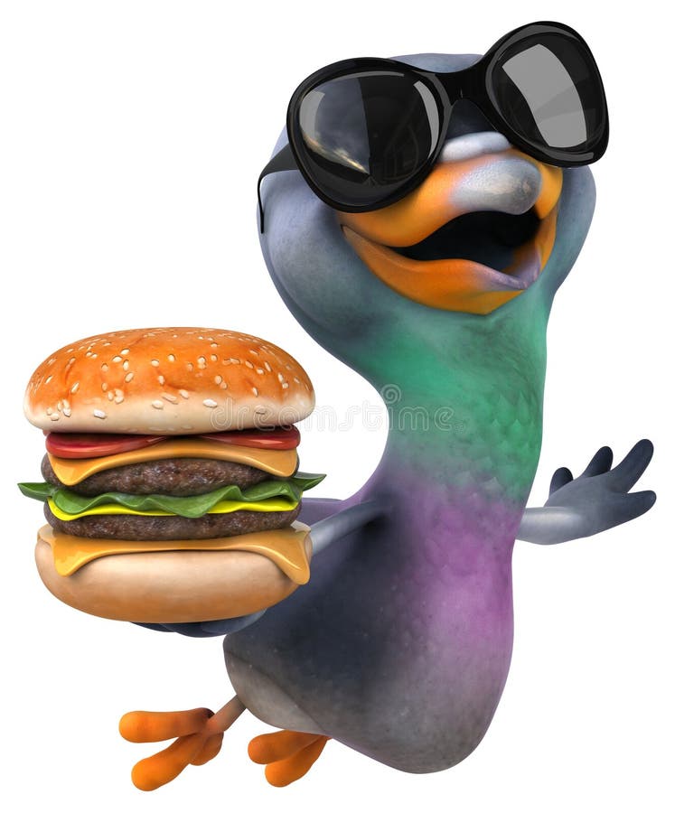 Fun Pigeon - 3D Illustration Stock Illustration - Illustration of bird ...