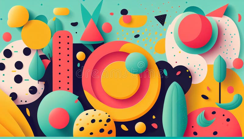 Fun and Playful Background with Quirky Shapes. Generative AI Stock ...