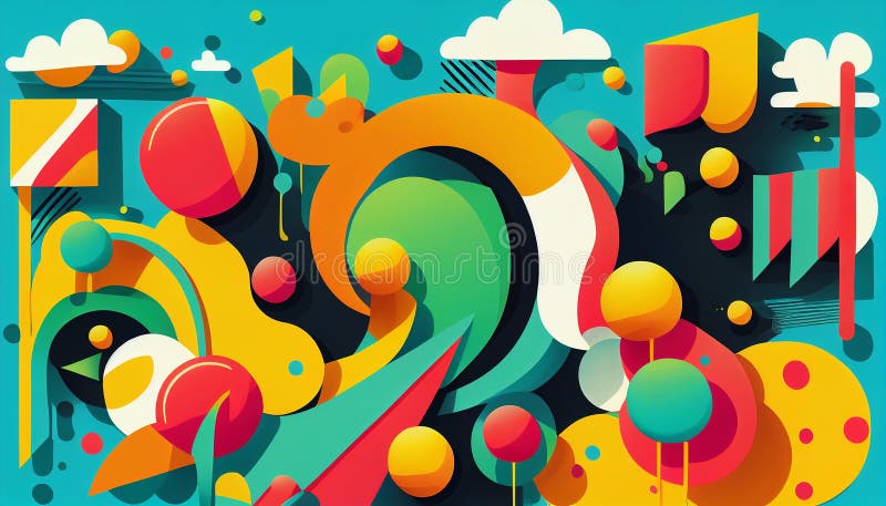 Fun and Playful Background with Quirky Shapes. Generative AI Stock ...