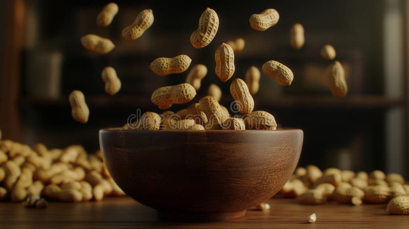 A Fun and Playful Culinary Visual of Delicious Shelled Peanuts Falling ...