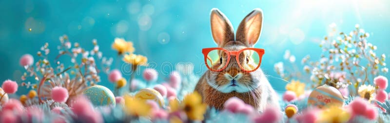 Chill Easter Bunny with Shades on Yellow Egg - German Easter Greeting ...