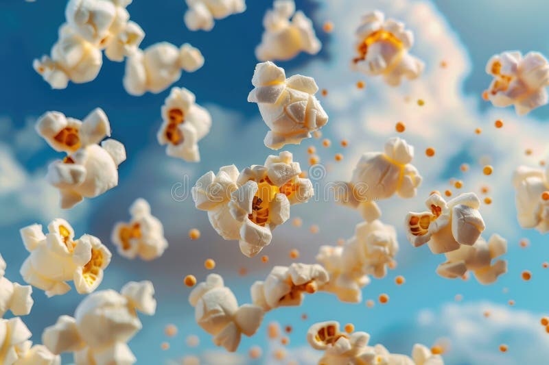 Flying popcorn stock photo. Image of flying, magical - 374009834