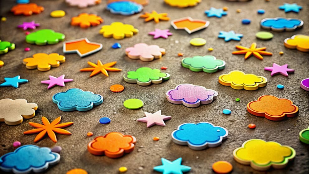 Fun and Playful TiltShift Comic Speech Bubbles a Cartoon Doodle Cloud ...