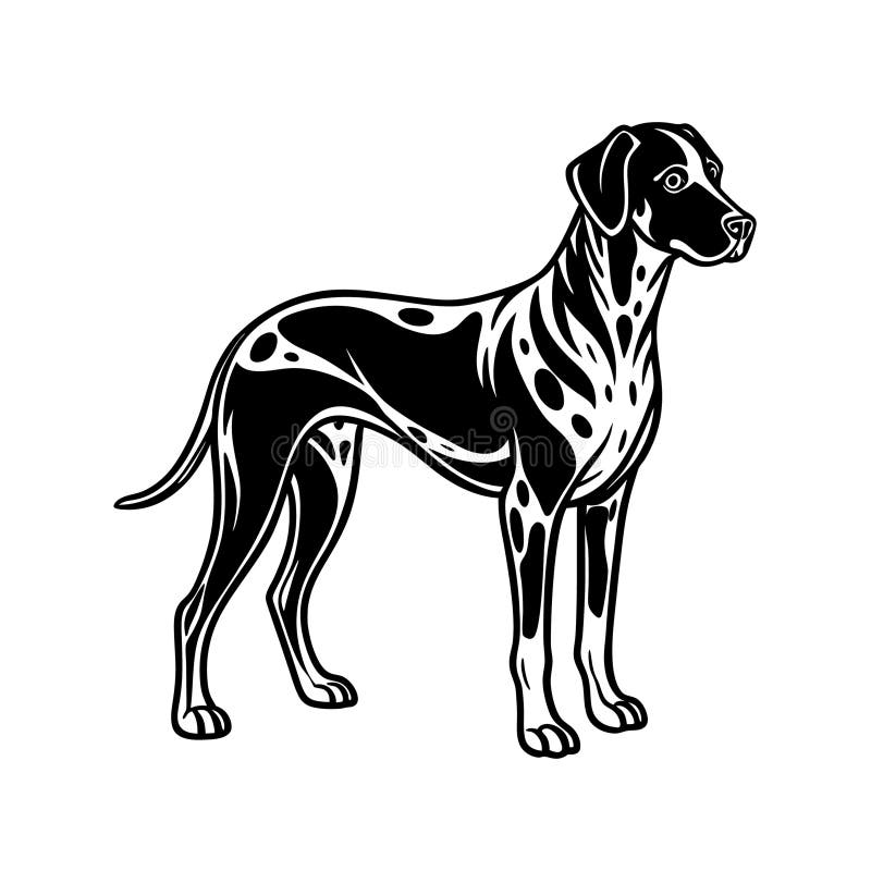 Fun Plott Hound Linocut Arts Illustration for Kids Stock Image ...