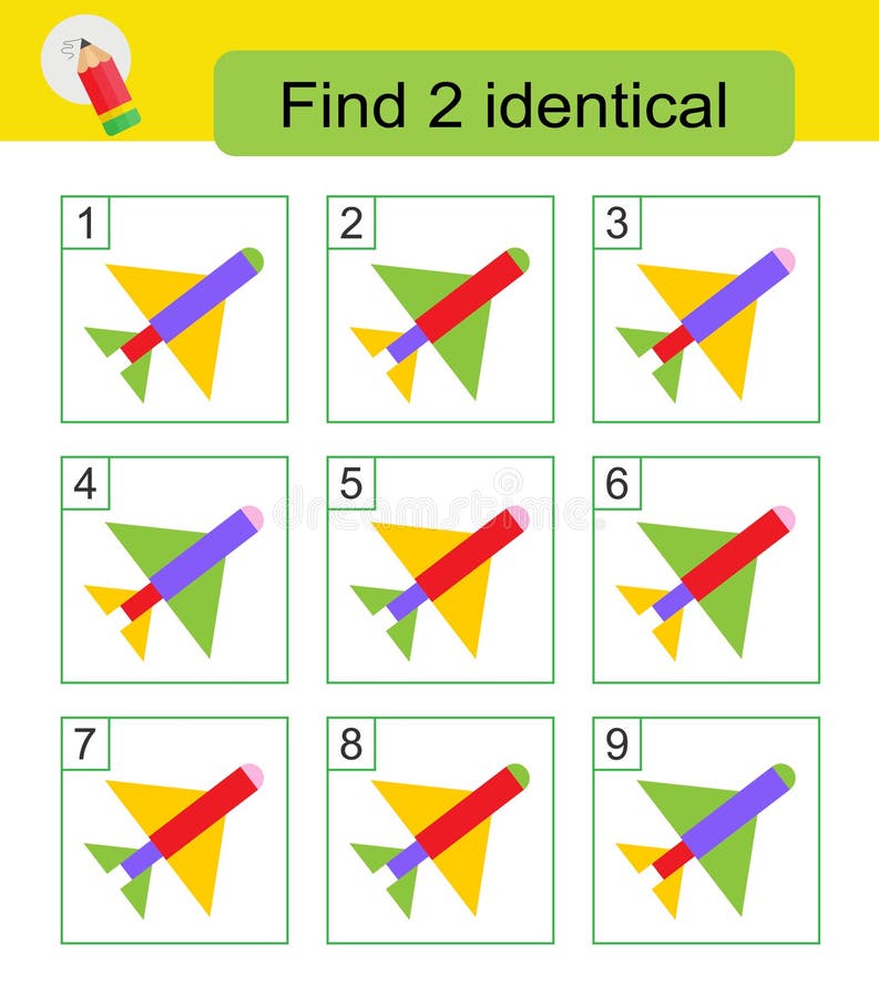 Fun Puzzle Game. Need To Find Two Identical Airplanes Stock Vector ... Fun Puzzle Game. Need To Find Two Identical Airplanes Stock Vector ...
