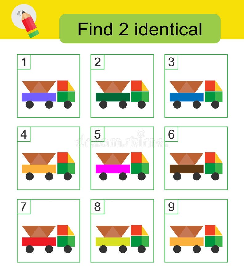 Fun Puzzle Game. Need To Find Two Identical Answer is 4,9 Stock ...