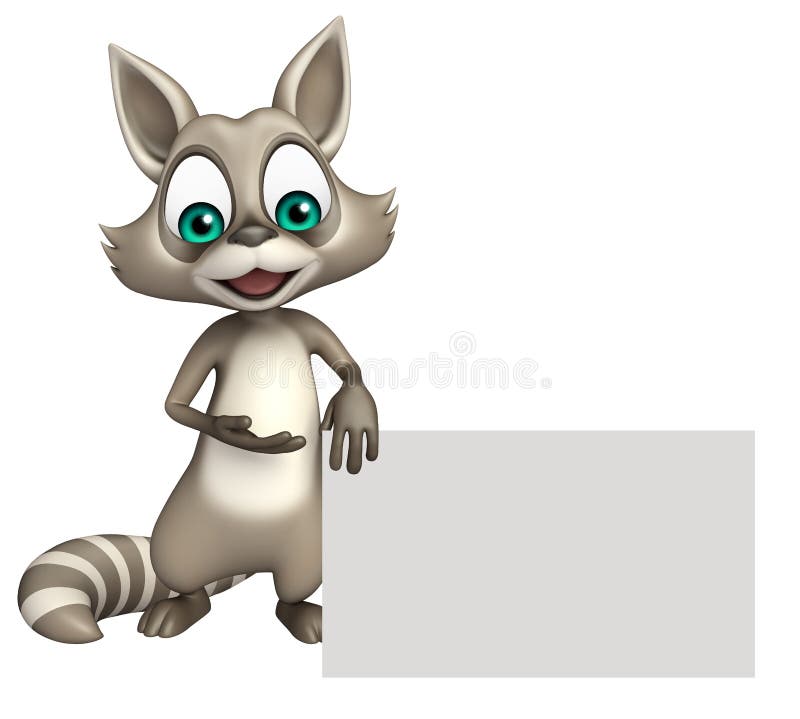 Fun Raccoon Cartoon Character Stock Illustration - Illustration of ...